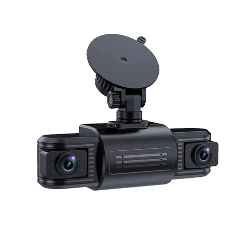 Buy 3 Lens Camera Dashboard Dual 180 Degree Dvr Vehicle Recorder 4k ...