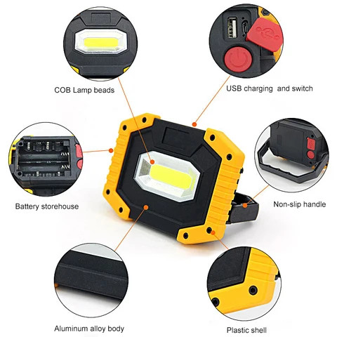 Buy 30w Led Cob Working Light Camping Lantern Tent Portable Lighting Torch Emergency Light ...