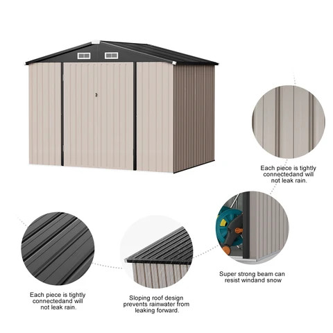 Buy 6x8 Ft Tall Metal Outdoor Storage Shed Waterproof And Rot-proof ...