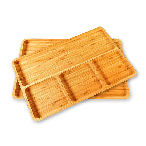 Buy Bamboo Portion Serving Platters/divided Dinner Platter.bamboo Food ...