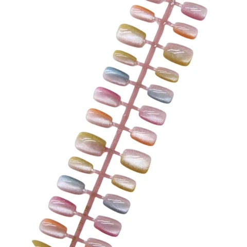 Buy Candy-colored Cats Eye Armor Removable Short T Nail Nail Pieces ...