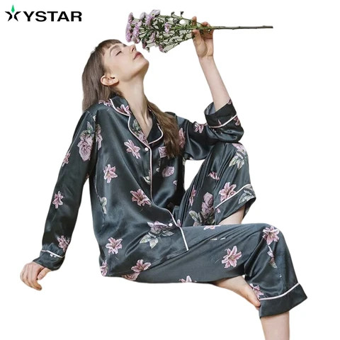 Buy Custom Digital Print Satin Sleep Wear 100% Pure Silk Pyjamas Set ...