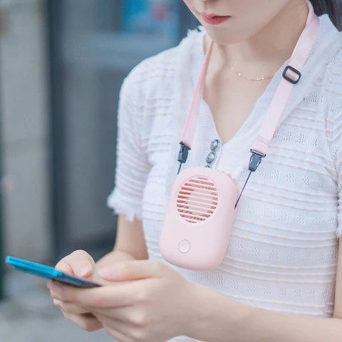 Buy Customize Logo Portable Usb Small Dc Easy Kids Neck Hanging Fan 3 ...