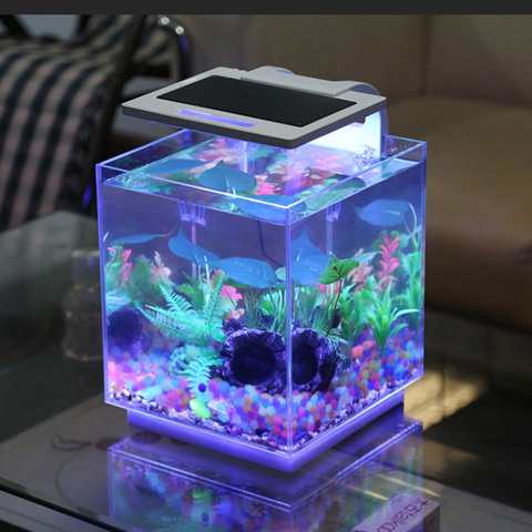 Buy Cylinder Acrylic Fish Aquarium Tank Sump Planter Led Large Glass ...