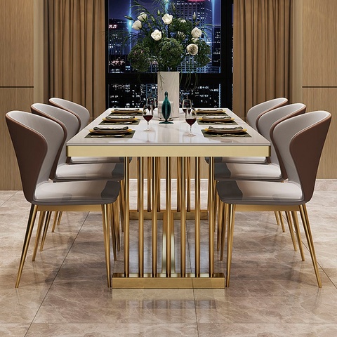 Buy Dining Room Furniture Rectangular Luxury Dining Table Set Modern ...