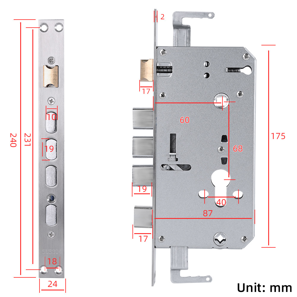 Buy Durable Cylinder Mortise Lock Body Three Deadbolt Mortise Door Lock ...