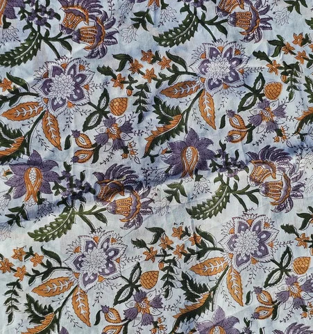 Buy Hand Block Printed 100% Cotton Running Fabric Manufacture Handmade ...