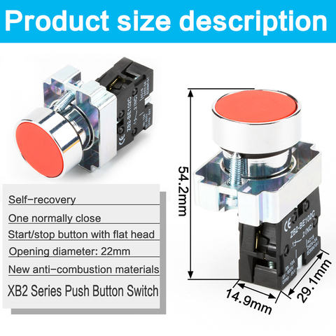 Buy High Quality Xb2 Series Momentary Push Button Switch Power Start Stop Self-resetting Round ...