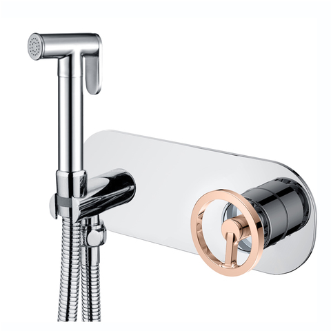 Buy Industrial Handle Rose Gold And Black Color Wall Concealed Spray ...