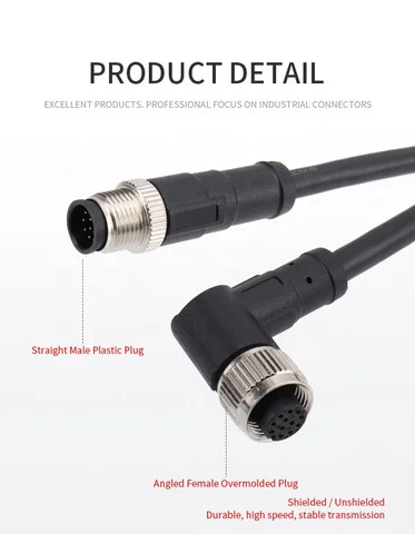 Buy M12 Ip67 Waterproof Connector 2-12pin Core Aviation Plug For Power ...