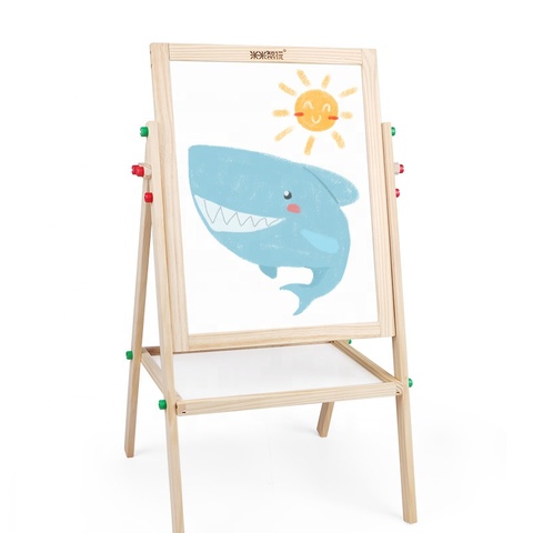 Buy Mi Toys Wooden Adjustable Blackboard For Kids Magnetic Art Easel ...