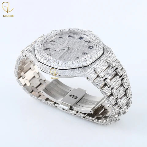 Buy Most Popular Iced Out Arabic Dial Pass Diamond Testing Certified ...