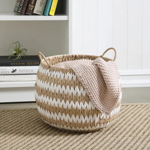 Buy Natural Seagrass Basket With Plastic String, Storage Bins, Weaving ...