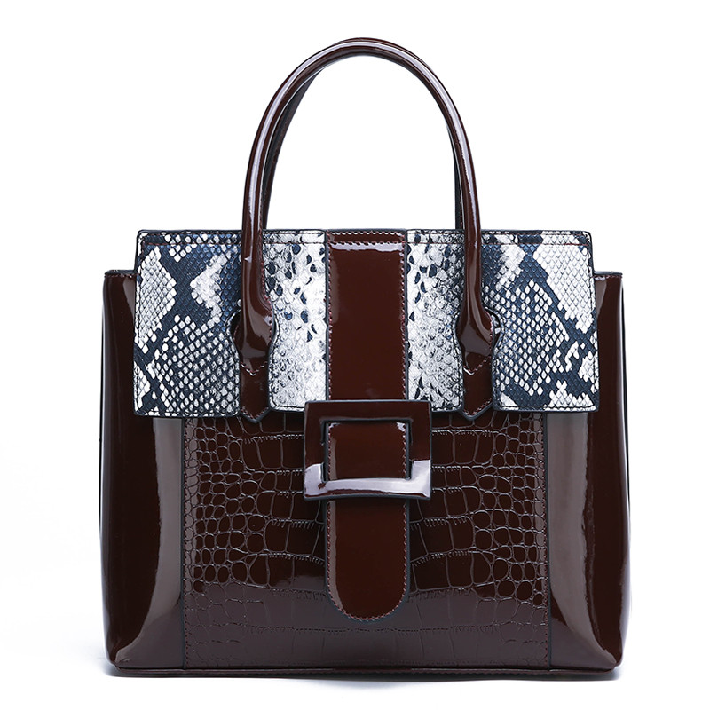 Buy New Arriving Alligator Pattern Belt Top Handle Tote Patent Office ...