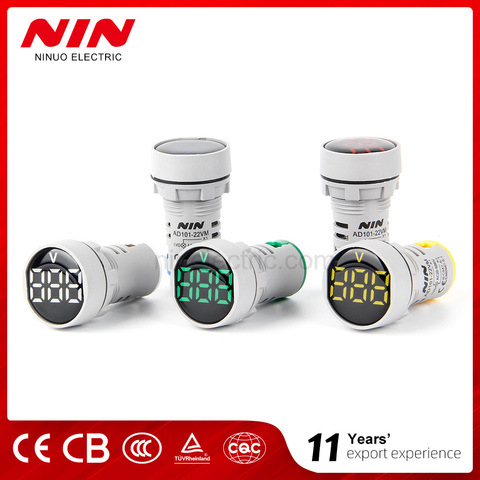 Buy Nin Round Crystal Membrane Ac 20-500v Mini Led Indicator Voltmeter ...
