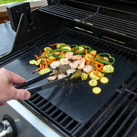 Buy Non-stick Heavy Duty Barbecue Bbq Grill Mat Pan Pad Bbq Tray Oven ...
