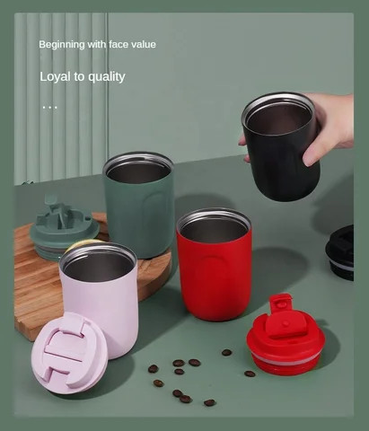 Buy Portable 316 Stainless Steel Mini Coffee Cup With Lid Fashion ...