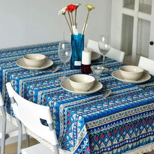 Buy Rectangular Cotton Linen Mayan Culture Printed Washable Table Cloth ...