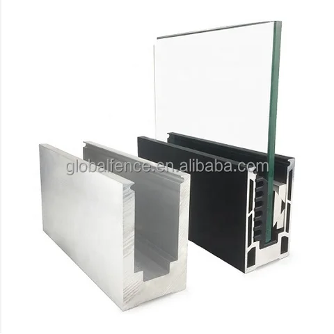 Buy Reilbu Aluminium U Channel Base Glass Railing System Streamlined ...