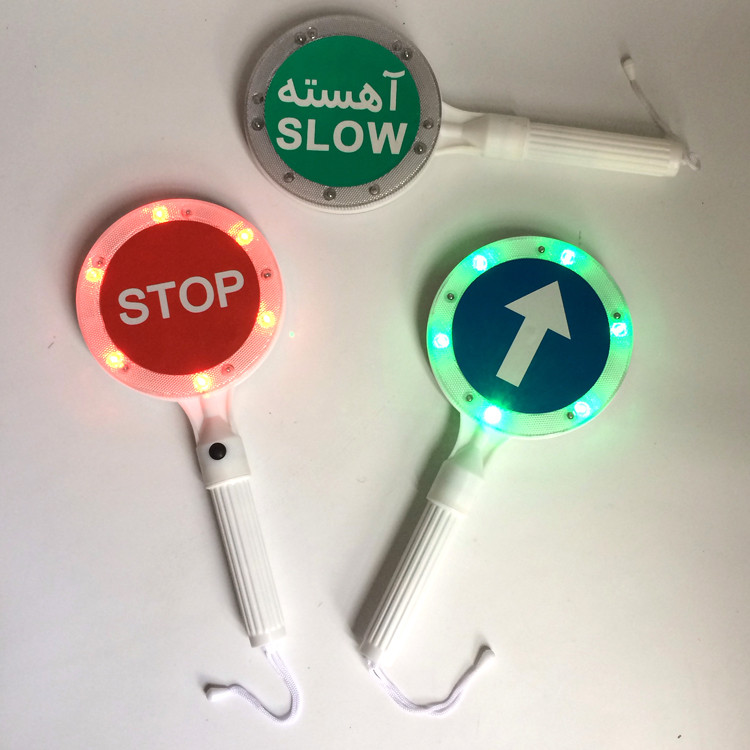 Buy Road Traffic Warning Sign Battery Powered Led Hand Held Flashing ...