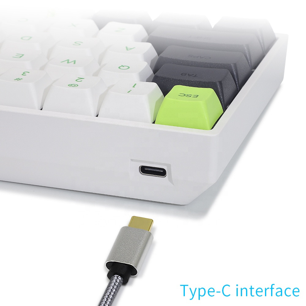 Buy Sk61 Gateron Optical Switch Panda Pbt Sublimation Keycaps Rgb 60% ...