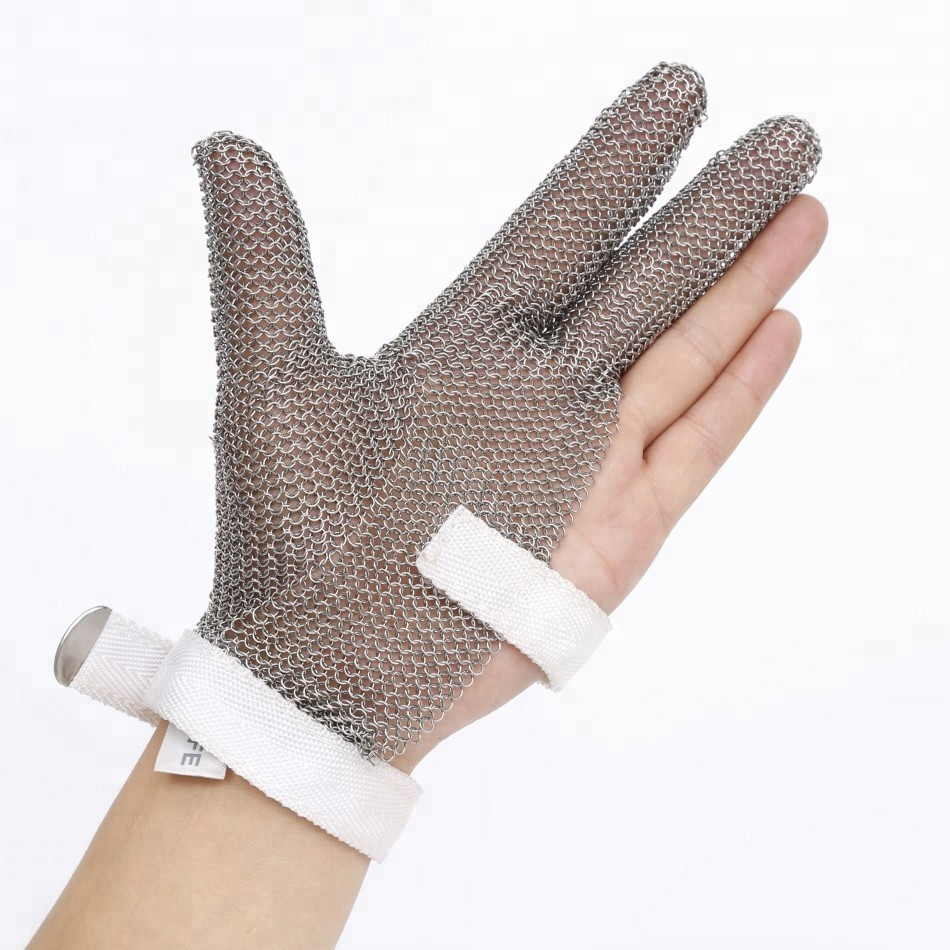 Buy Three Finger Stainless Mesh Anti-cut Steel Gloves For Tailoring ...