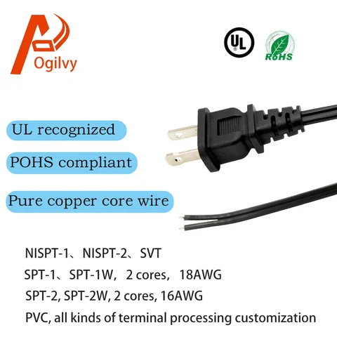 Buy Ul American Plug American Polar Plug 2*16/18awg American Polar Plug ...