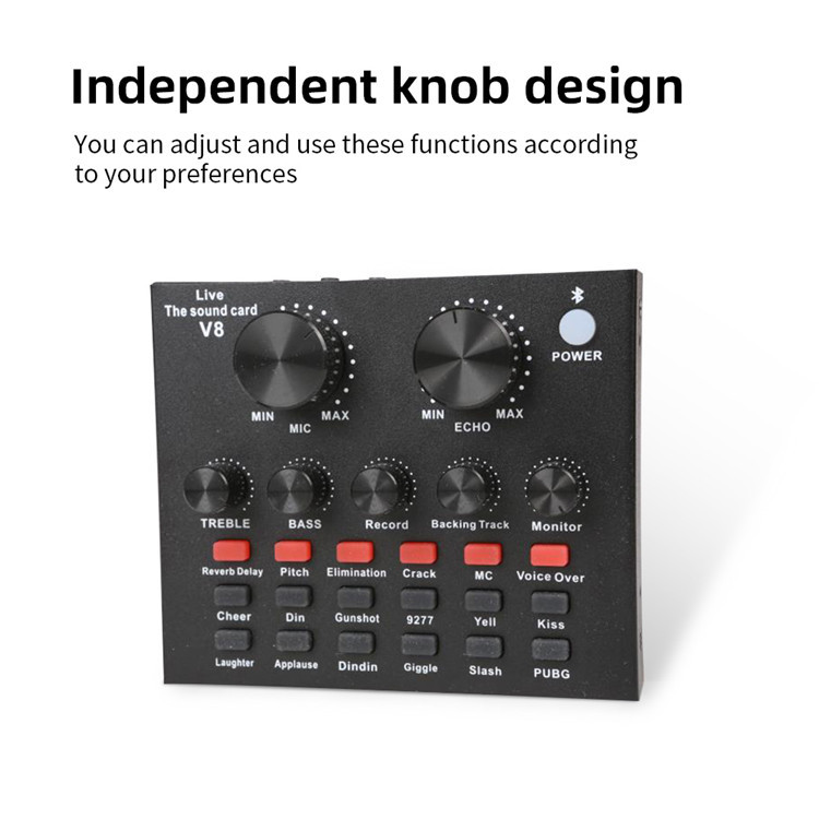 Buy V8 Usb Sound Card External Professional Audio Sound Card from ...