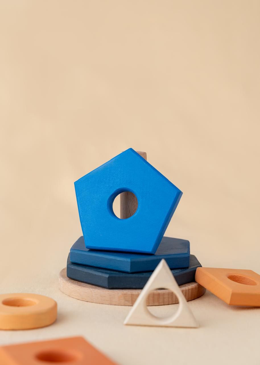 Buy Wooden Geometric Stacker from littlelifters, India | Tradewheel.com