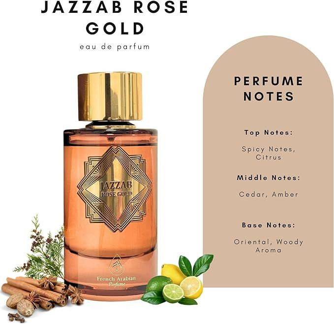 Buy Jazzab Rose Gold Perfume 100ml –rose Woody Amber Oud Perfume For ...