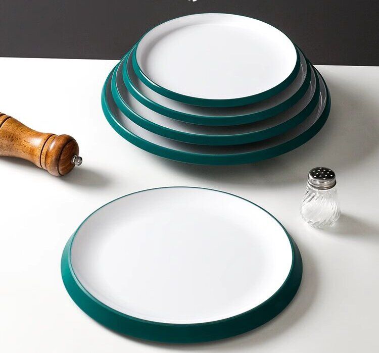 Buy Green Melamine Dinnerware 7.0-12.0 Inch Color Plates Set from ...