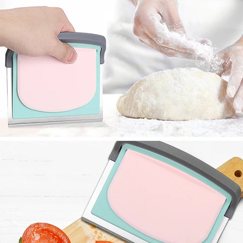 Buy 3-in-1 Flour Dough Scraper Bench Chopper Cutting Knife Plastic ...