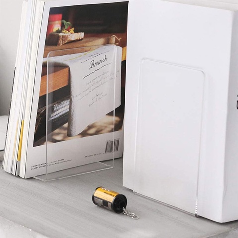 Buy Acrylic Bookends For Shelves Office Book Shelf Holder Home ...