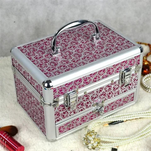 Buy Aluminum Case For Cosmetic With Foam Makeup Trolley Case And Box ...