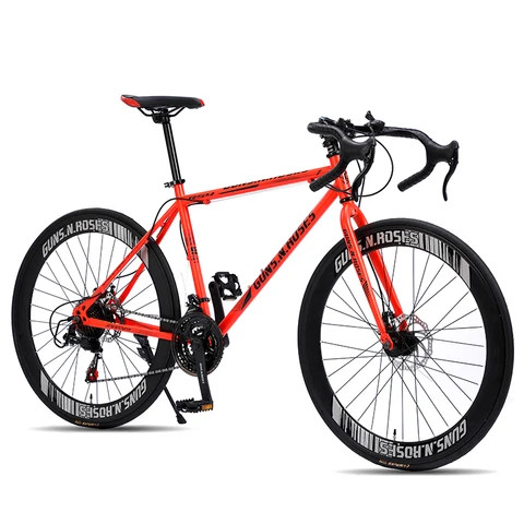 Buy Design Road Bicycle Dual Disc Brakes Hot Sales New Bike Yellow Red ...