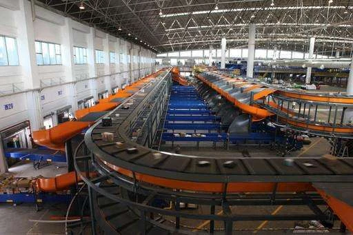 Buy Double Ring Sorter Logistics Belt Conveyor Ring Cross Belt Cross ...