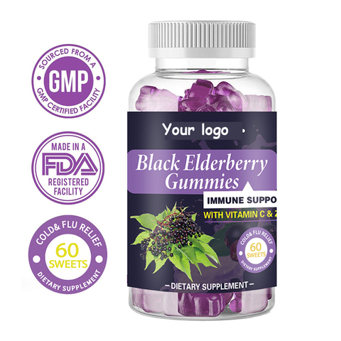 Buy Elderberry Gummy Black Elderberry Zinc Gummy Elderberry Purple Sea Moss Pectin Gummies Candy ...