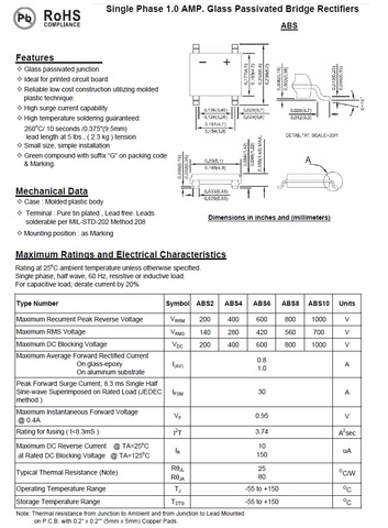 Buy First Semiconductor Bridge Rectifiers Transistor Abs8 from Shenzhen ...