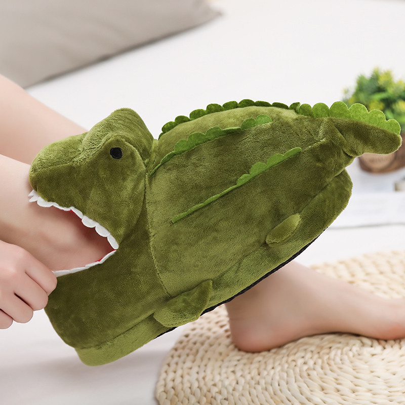 Buy Fluffy Crocodile Shape Slippers Funny Plush Animal Slippers Warm ...