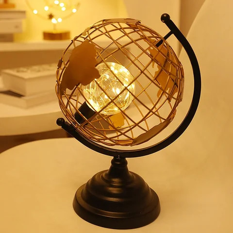 Buy Globe Led Lamp Lighted Desk Illuminated Rotating Night Light ...