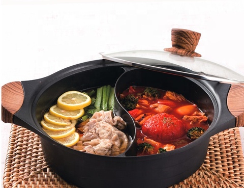Buy Hot Pot 2 In 1 Soup Pot With Pfoa-free Non-stick Coating With ...