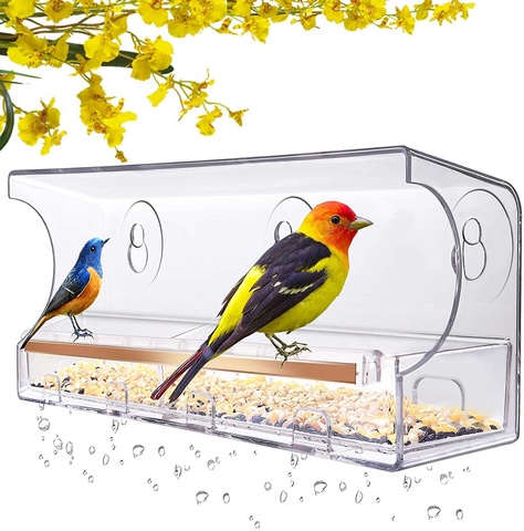Buy Humming Bird Feeder Rectangular Waterproof Window Wild Bird Feeder ...