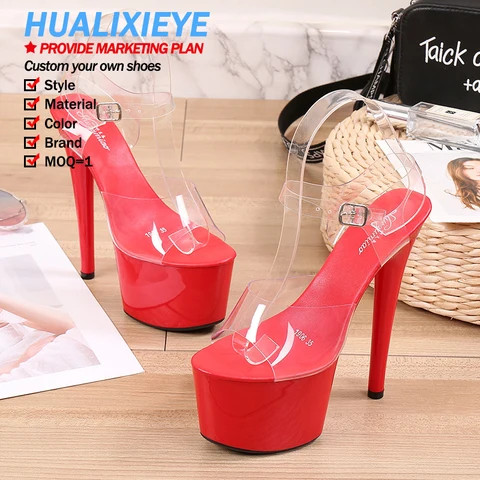 Buy Pink Super High 16.5cm Womens Open Toe Sandals Anti-slippery ...