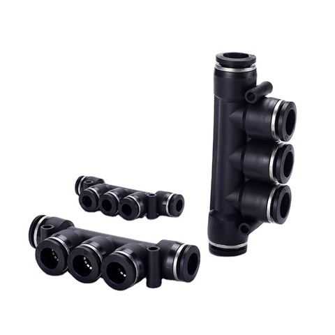 Buy Plastic Pneumatic Fitting Black Plastic Air Hose Connect Push In ...