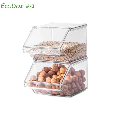 Buy Plastic Scoop Bin Nut Storage Container Bulk Food Bins Stackable ...