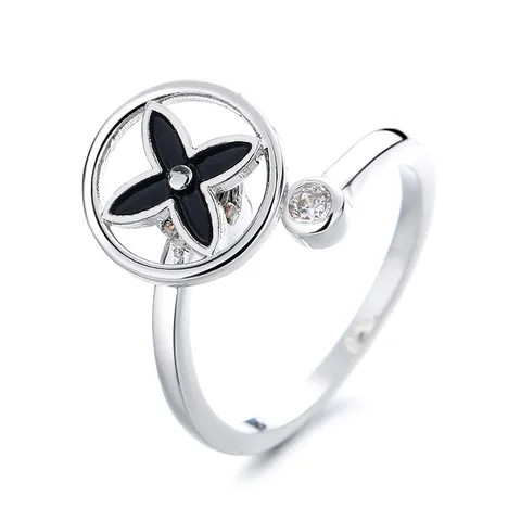 Buy Rotary Ring Set Adjustable Rose Rotary Lucky Grass Hand Decorative ...