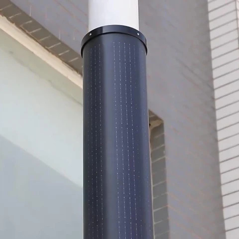 Buy Solar System Light Poles Cylindrical Solar Panels Wrap Steel Poles ...