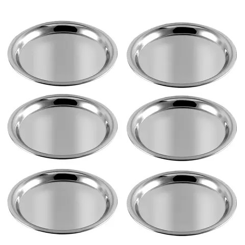 Buy Stainless Steel Plain Plate Dinner Ware Tableware Kitchenware Metal ...