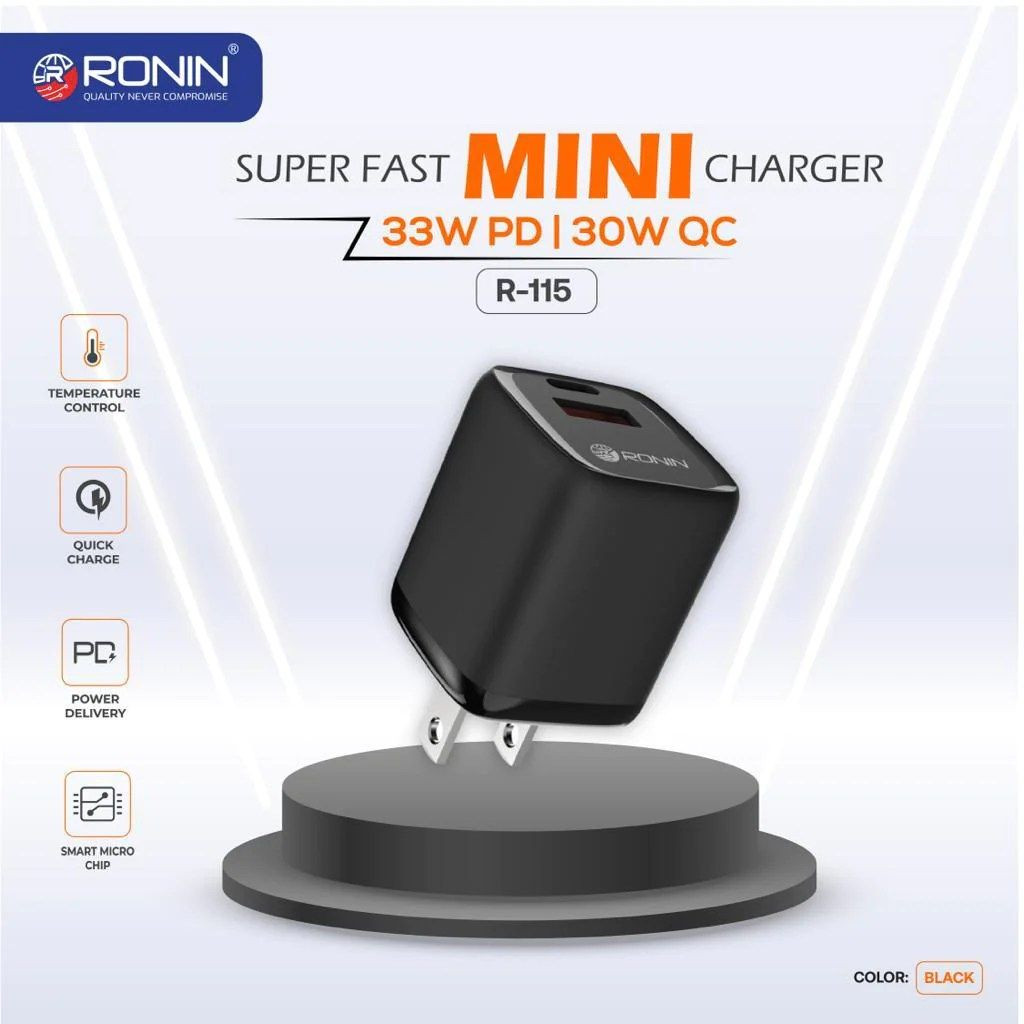 Buy Ronin R-115 Super Fast 33w Pd Mini Charger 30w Qc | Chairmen Series ...
