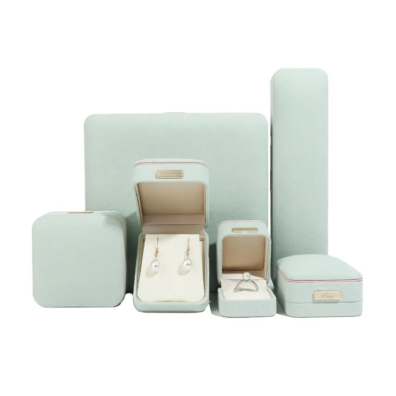 Buy Jewelry Gift Boxes High-end Custom Logo Color Suede Velvet Pink ...